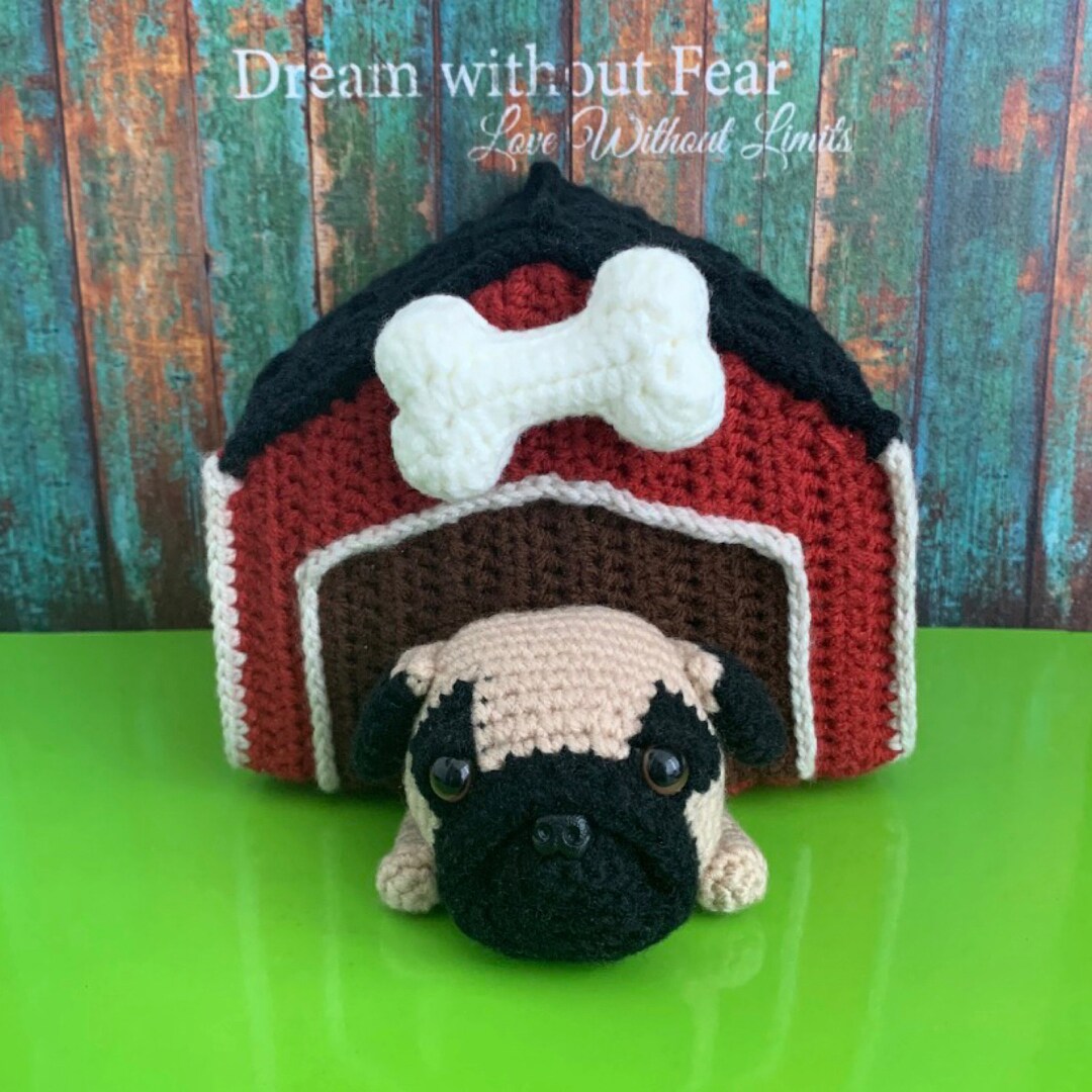 Pug Dog House Amigurumi Crochet Pattern, PDF File Format (english) - Etsy