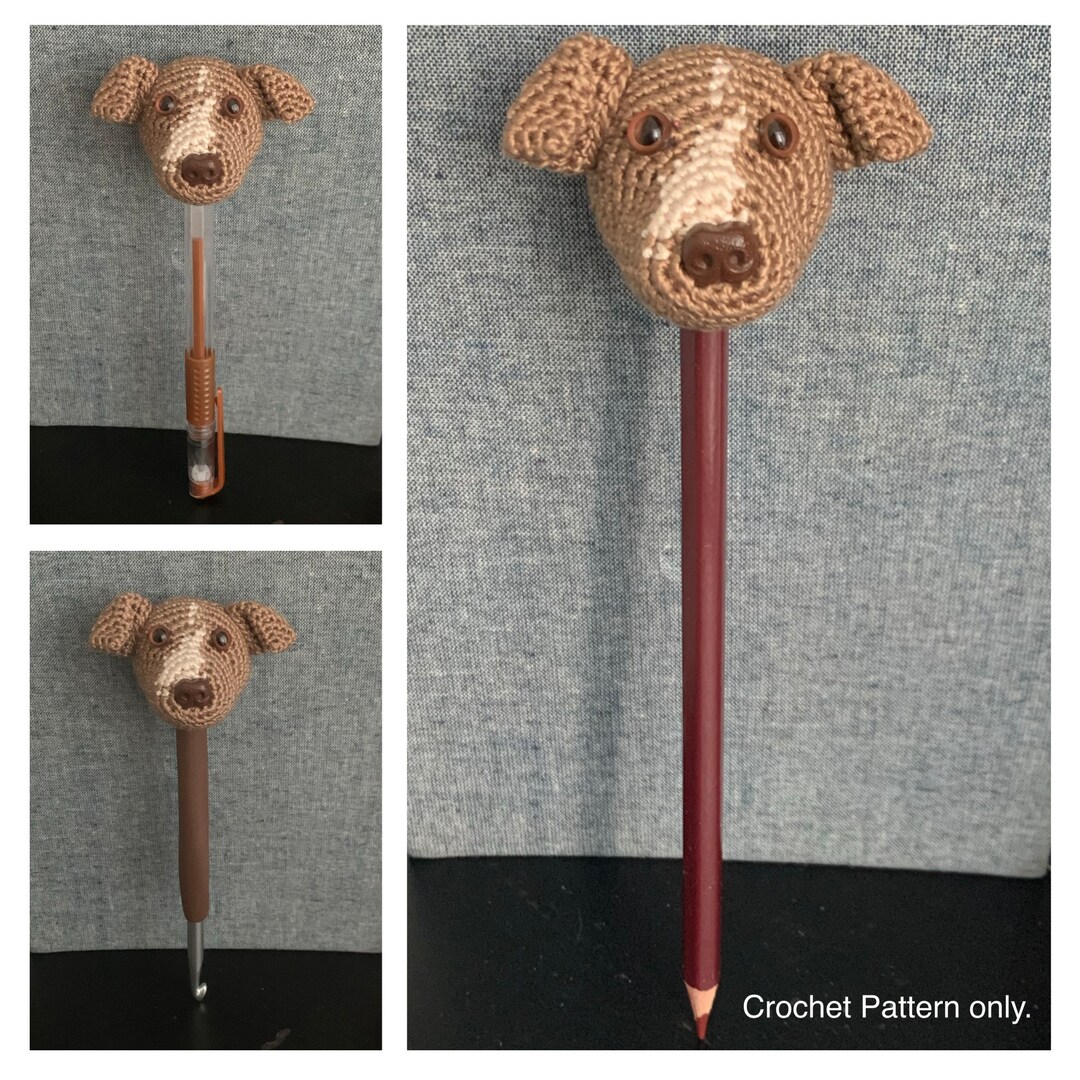 Pit Bull Terrier Dog Pencil Topper Crochet Pattern, Pit Bull Terrier ...