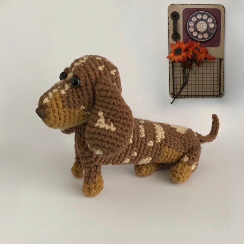 Chocolate Dapple Dachshund Dog Amigurumi Crochet Pattern - Etsy