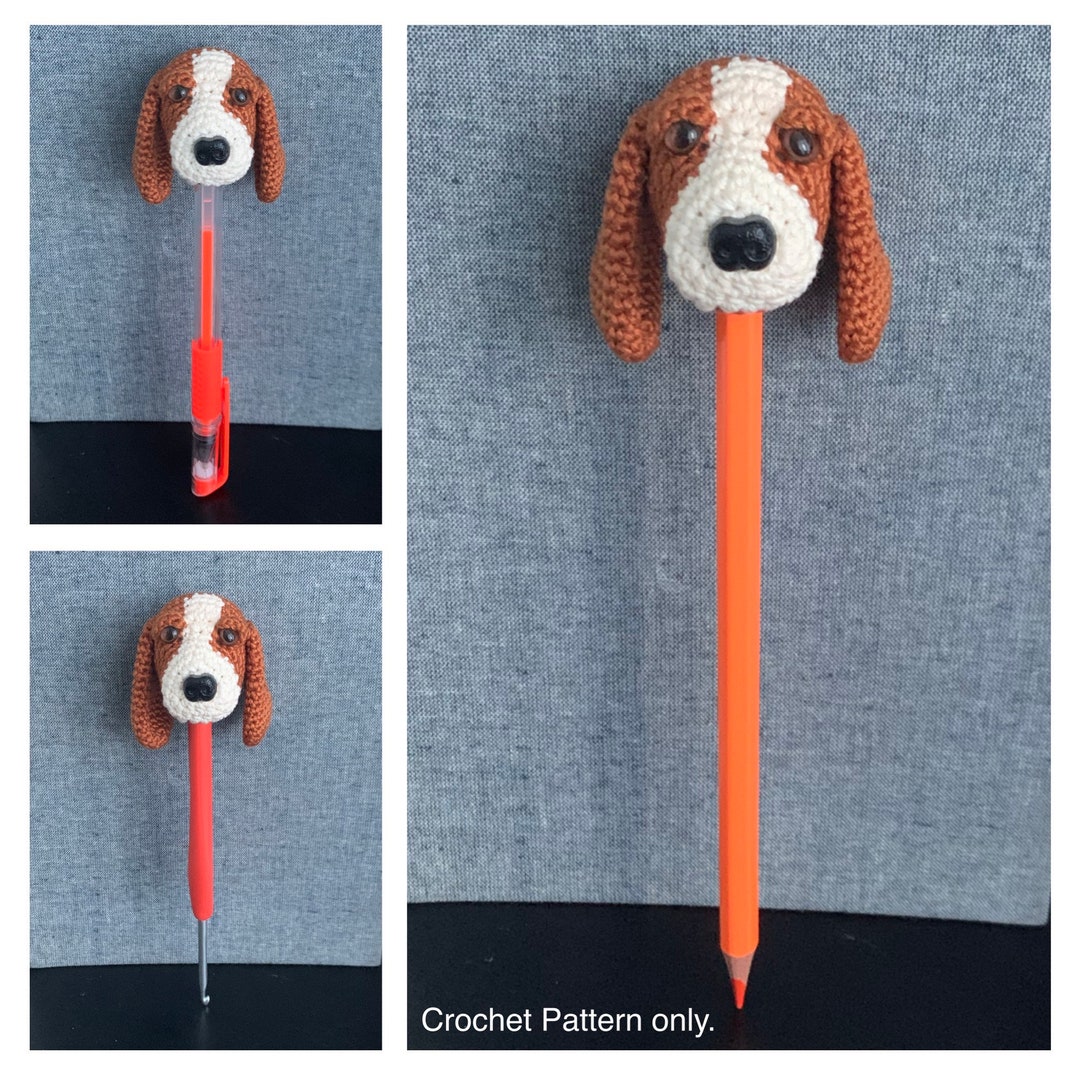 Beagle Dog Pencil Topper Crochet Pattern Beagle Pen Topper - Etsy