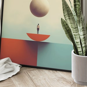Poster of a Surreal Landscape, Minimal Poster, Ecleptic Wall Decor ...