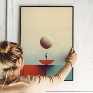 Poster of a Surreal Landscape, Minimal Poster, Ecleptic Wall Decor ...