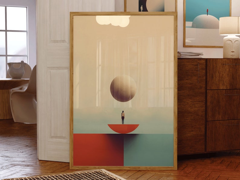 Poster of a Surreal Landscape, Minimal Poster, Ecleptic Wall Decor ...
