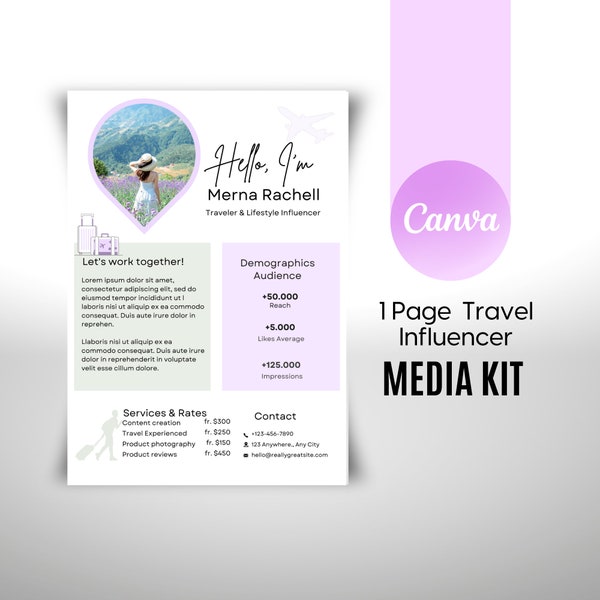 Travel Blogger Media Kit - Etsy