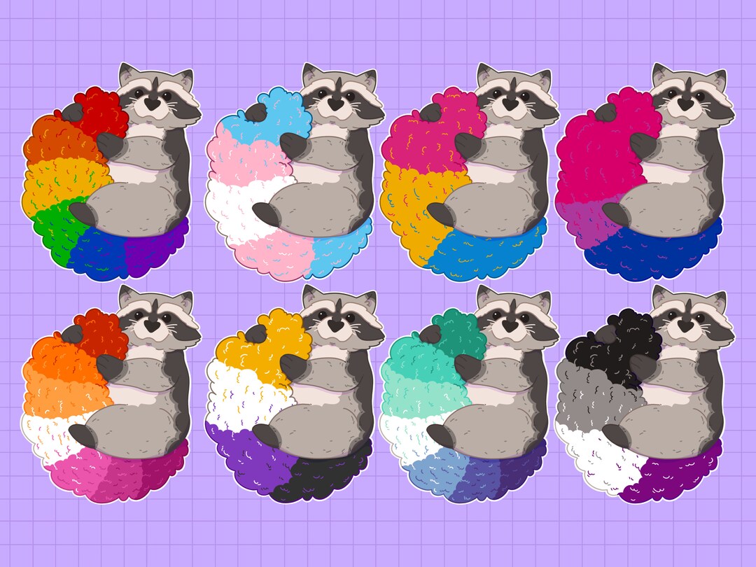 Pride Flag Raccoons Sticker, Button/badges, and Magnet Large 59mm - Etsy