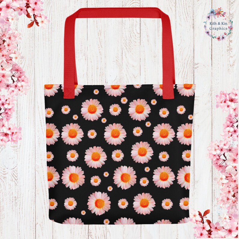 Daisies Cottage Core Tote Bag Garden Aesthetic Botanical Illustration ...