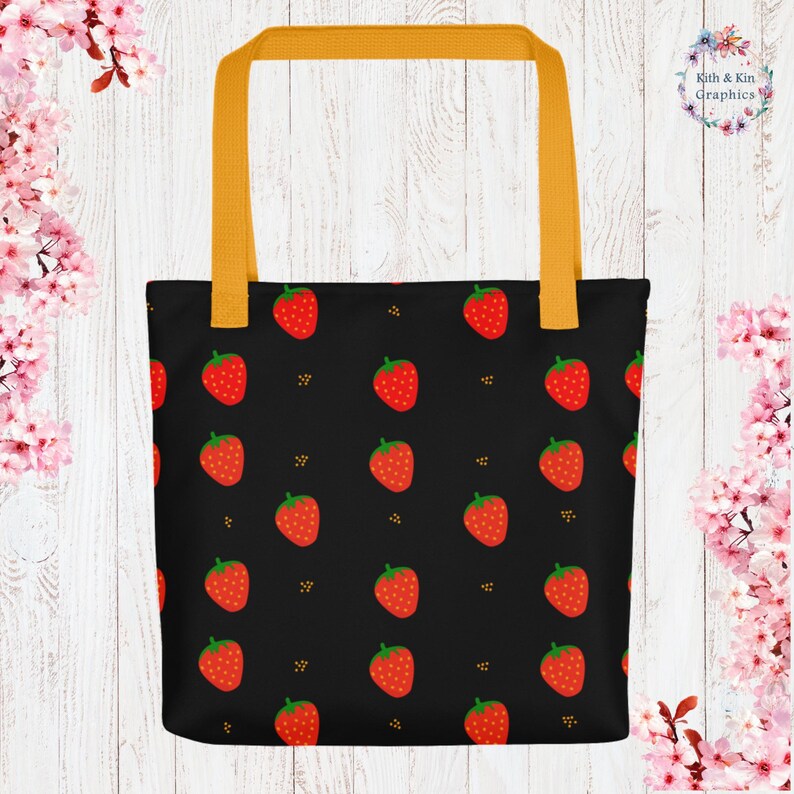 Strawberry Cottage Core Tote Bag Garden Aesthetic Botanical ...