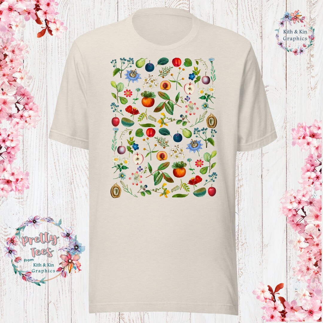 Botanical Cottage Core Tee Botanical Clothes Botanical Shirt Botanical ...