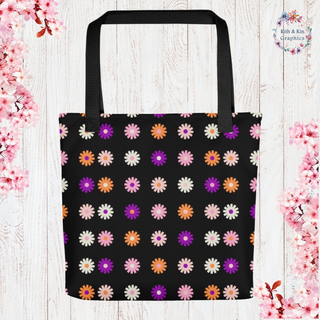 Colorful Daisies Cottage Core Tote Bag Garden Aesthetic Botanical ...