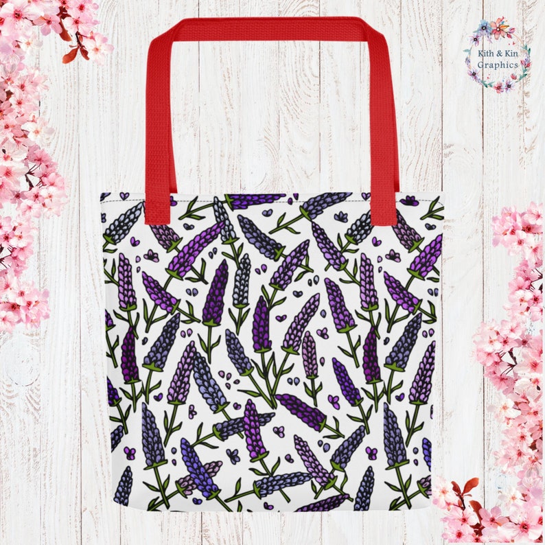 Lavender Cottage Core Tote Bag Garden Aesthetic Botanical Illustration ...
