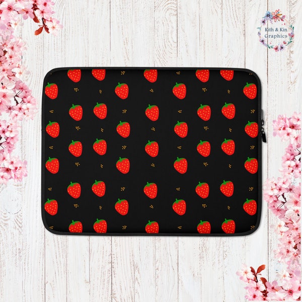 Strawberry Print Laptop Case - Etsy