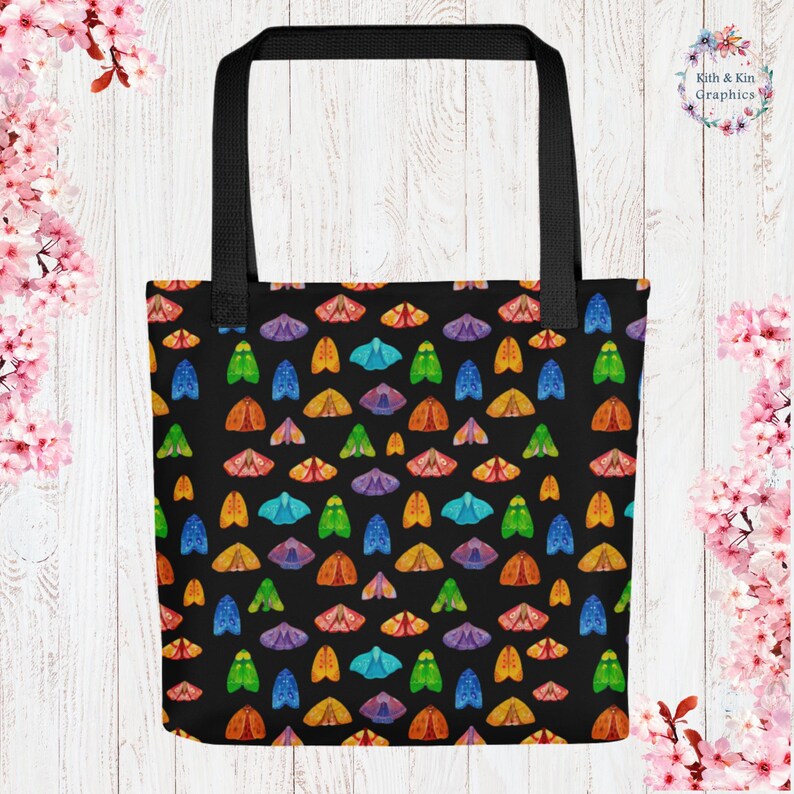 Moths Cottage Core Tote Bag Garden Aesthetic Botanical Illustration ...
