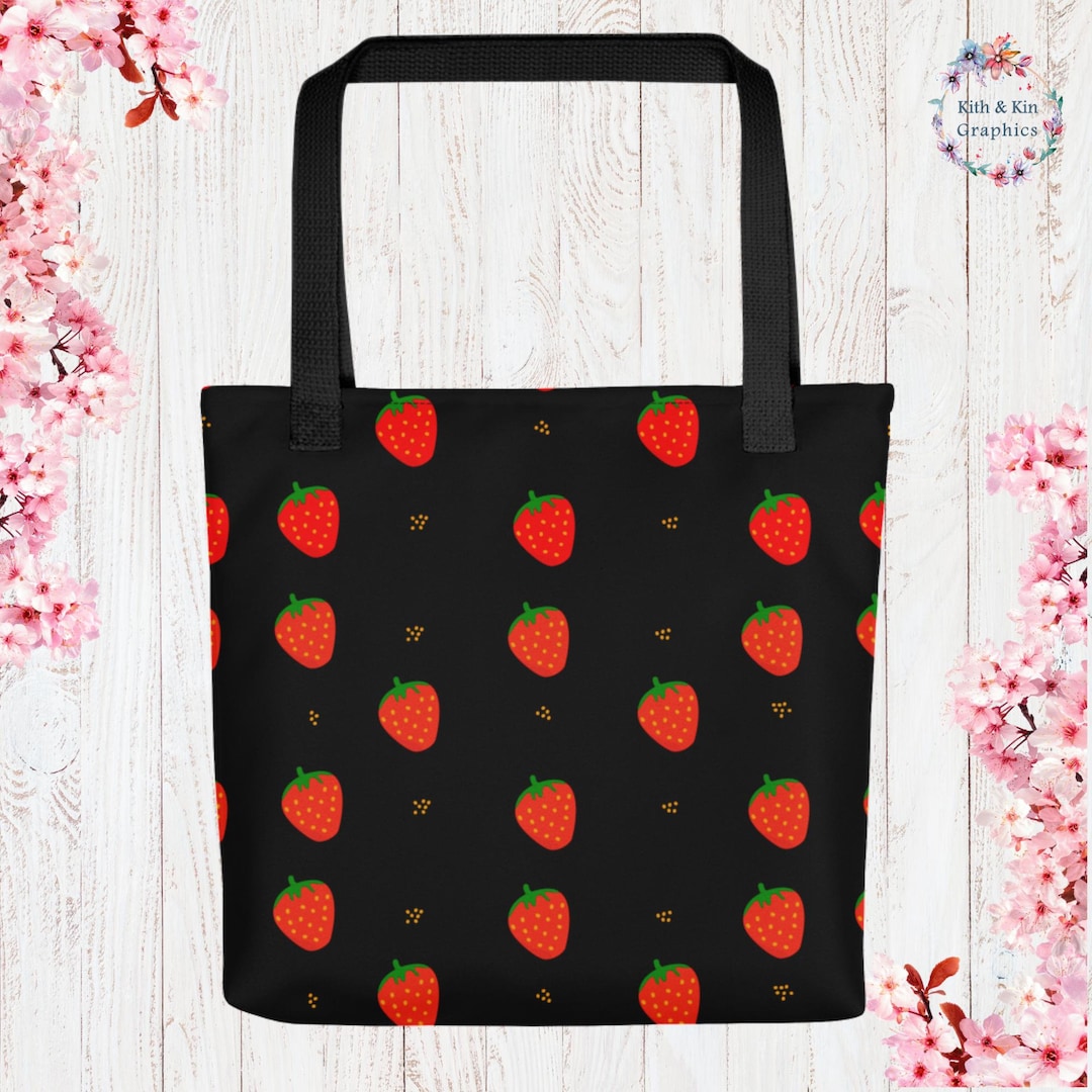 Strawberry Cottage Core Tote Bag Garden Aesthetic Botanical ...