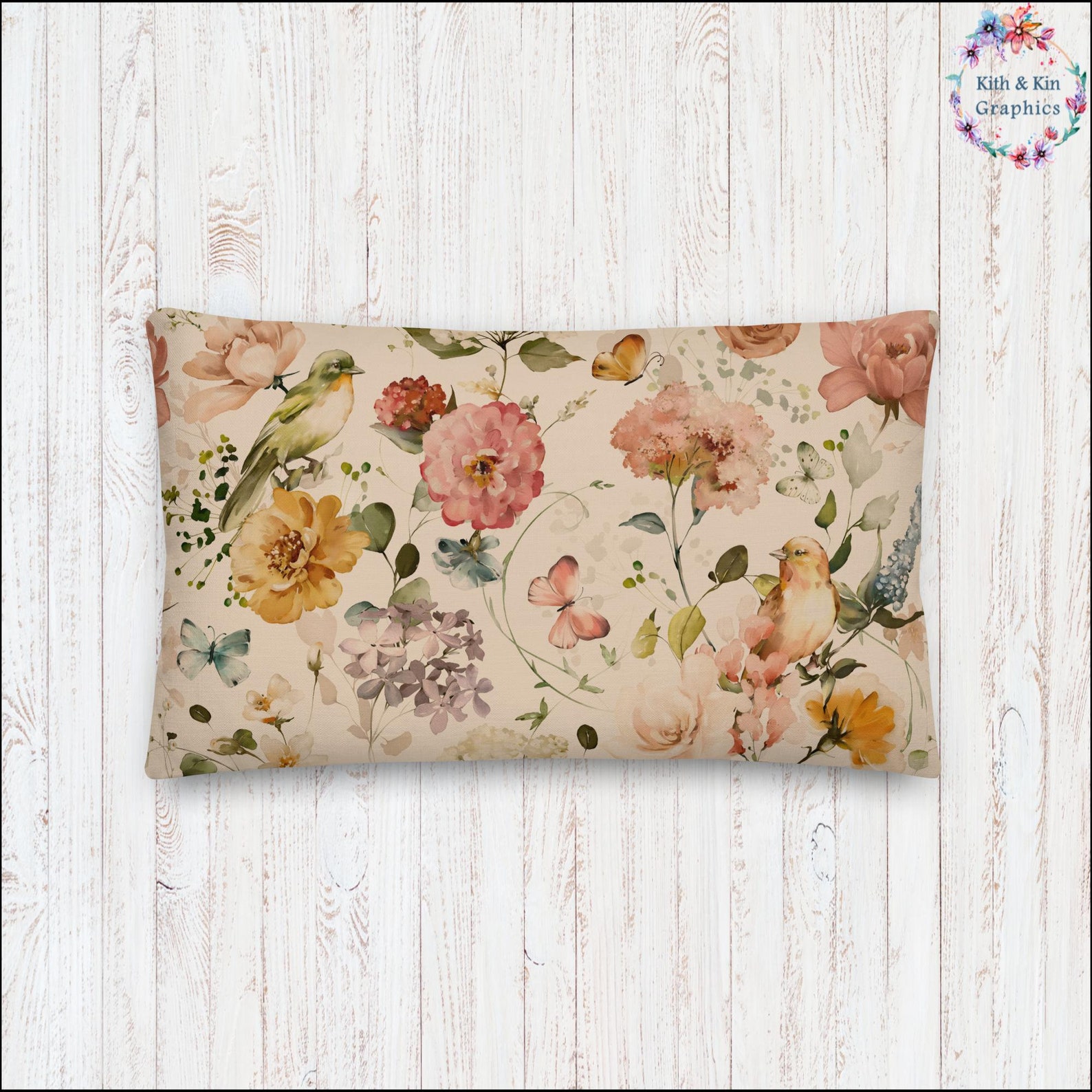 Vintage Floral Cottage Core Premium Pillow Garden Aesthetic Premium ...