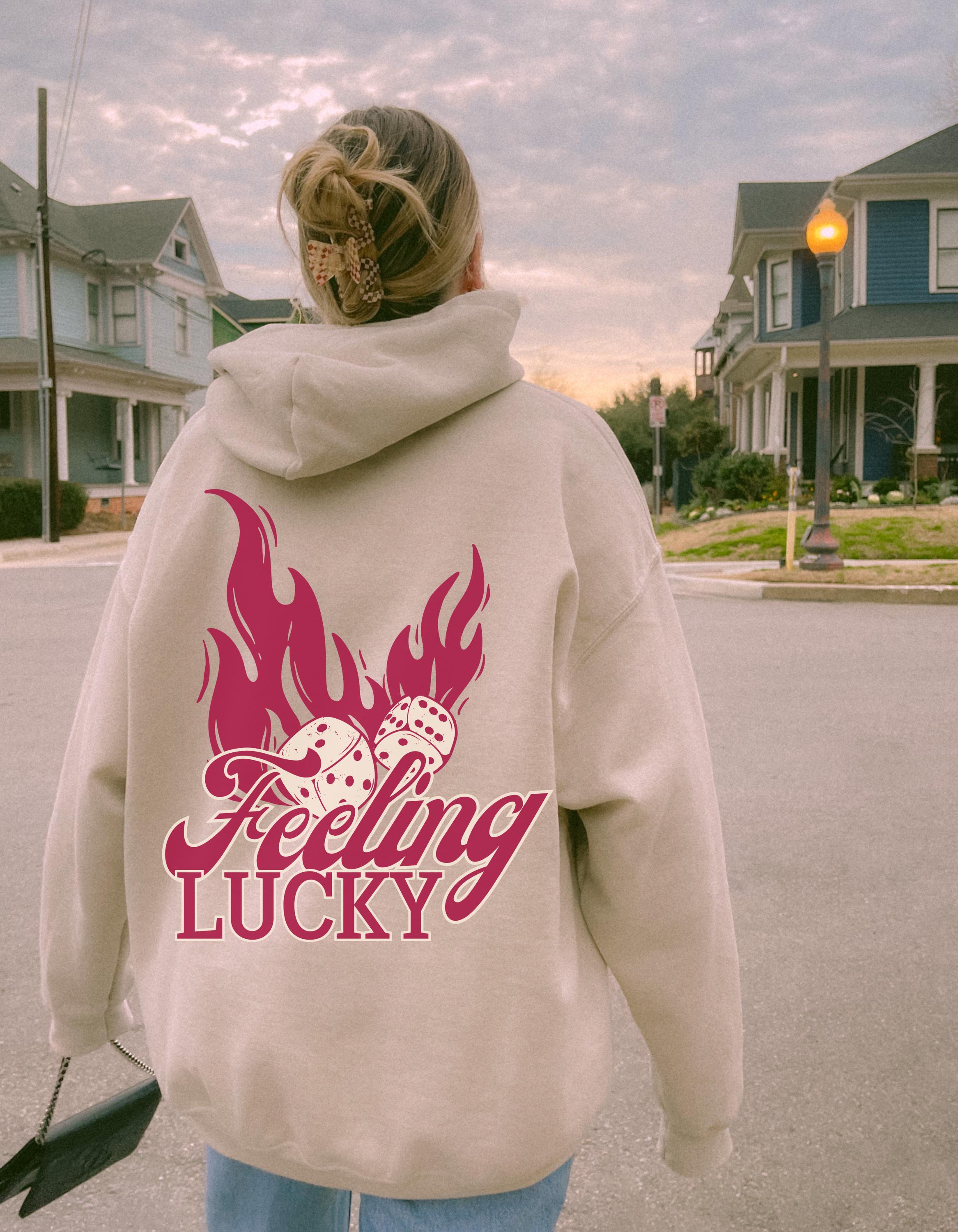 Y2K Graphic Hoodie Lucky 8 Ball Lucky You Hoodie Downtown Girl Brown ...