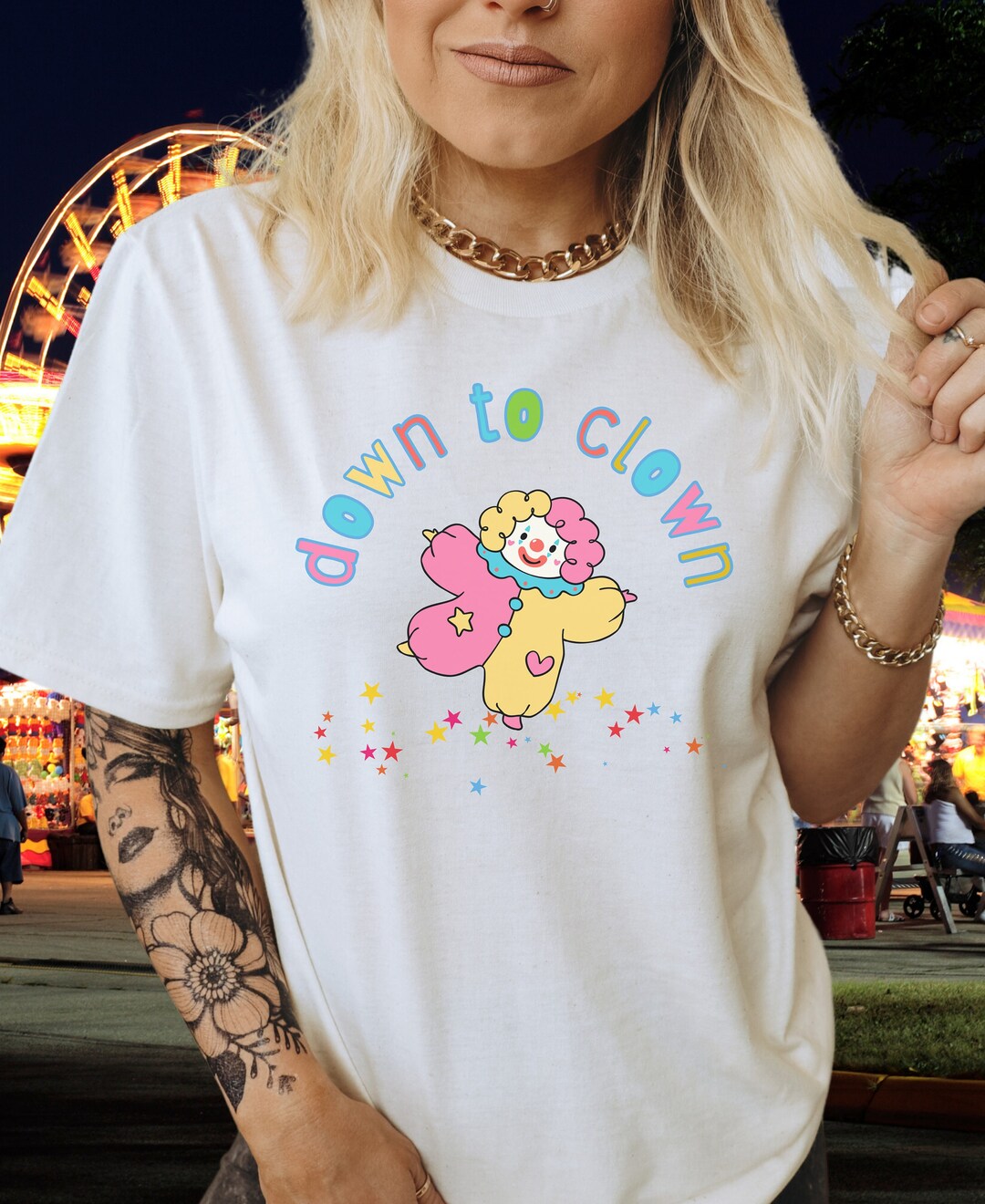 Down to Clown Weirdcore Kidcore Clothes Clowncore Clothing Emo Shirt ...