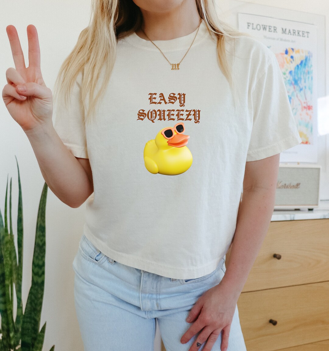 Easy Squeezy Duck Shirt Rubber Duck Funny Meme Shirt Unisex Weirdcore ...