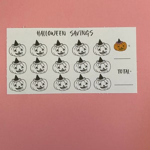 Jack O Lantern Pumpkin Halloween Savings Challenge Tracker Cash ...
