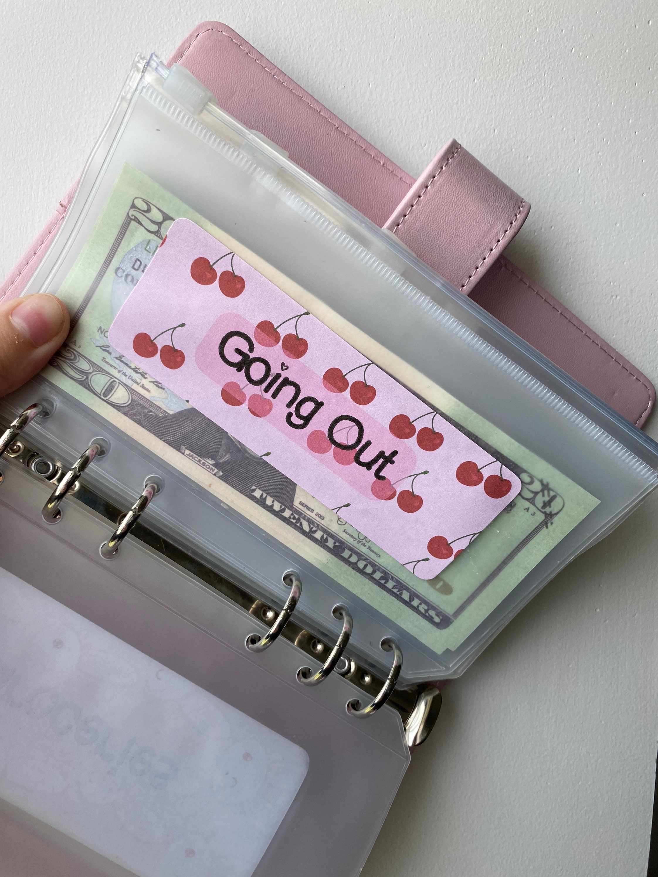 Pink Cherry Cash Envelope Sticker Labels for A6 Budget Binder ...