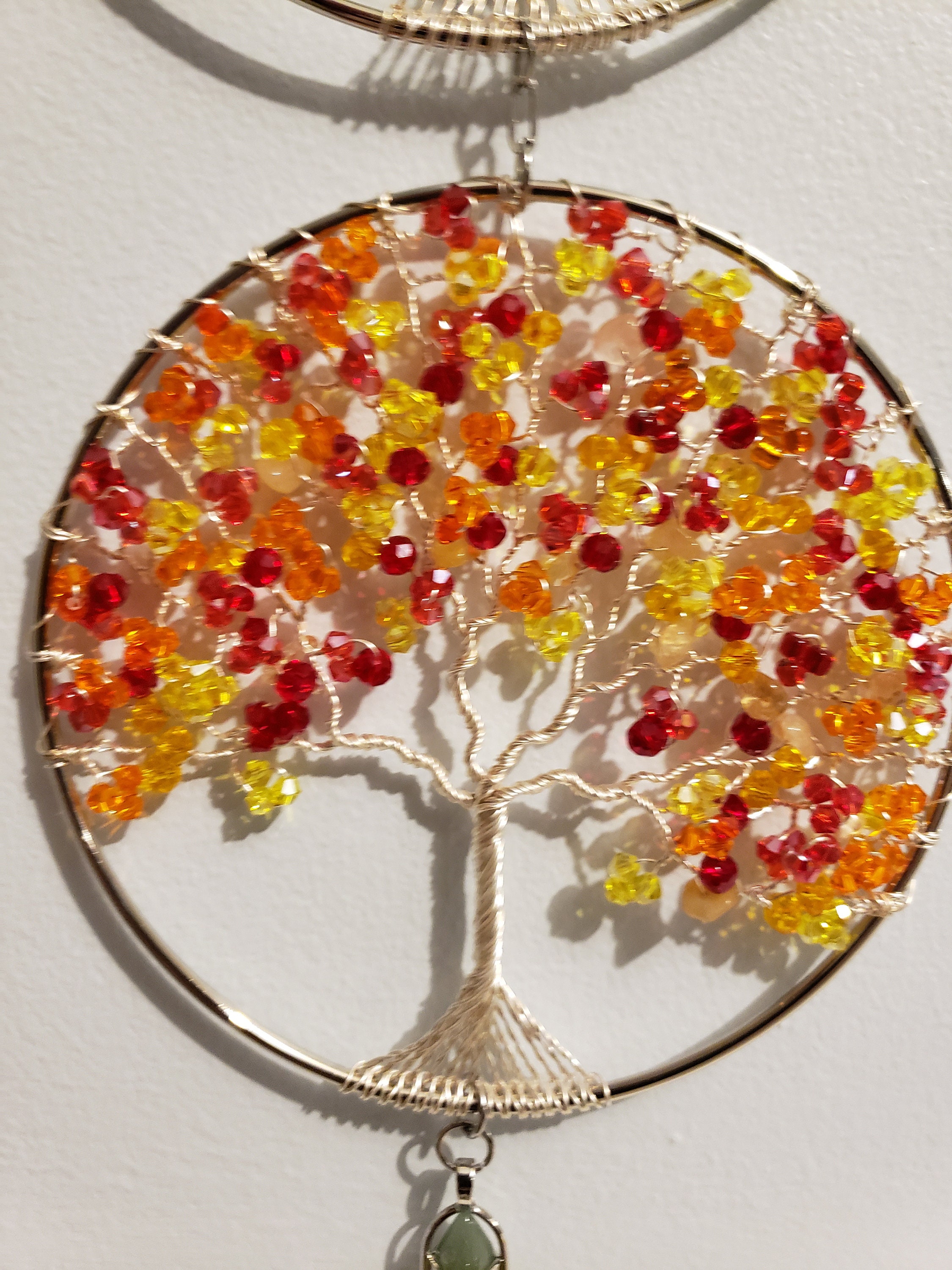 Suncatcher, (4 Hoops @ 5in Each) Four Seasons Tree of Life Handmade of ...