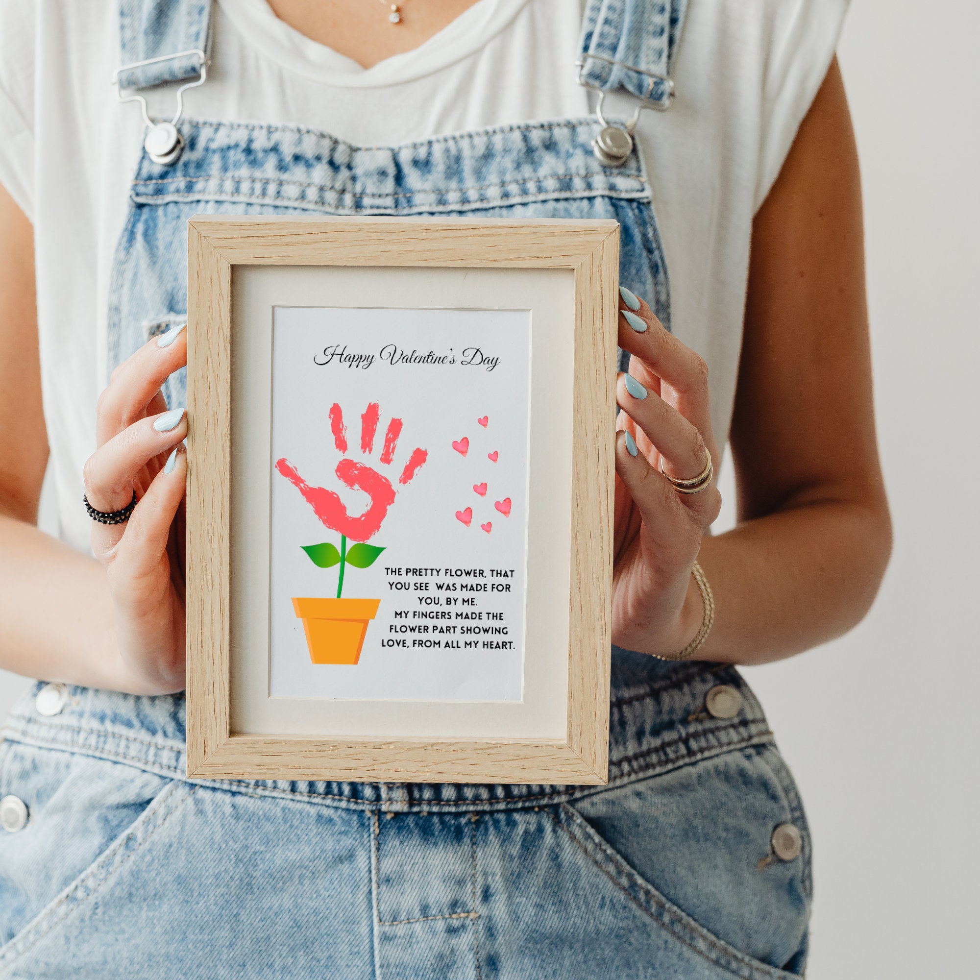 Flower Handprint Craft, Valentine's Day Handprint Art - Etsy