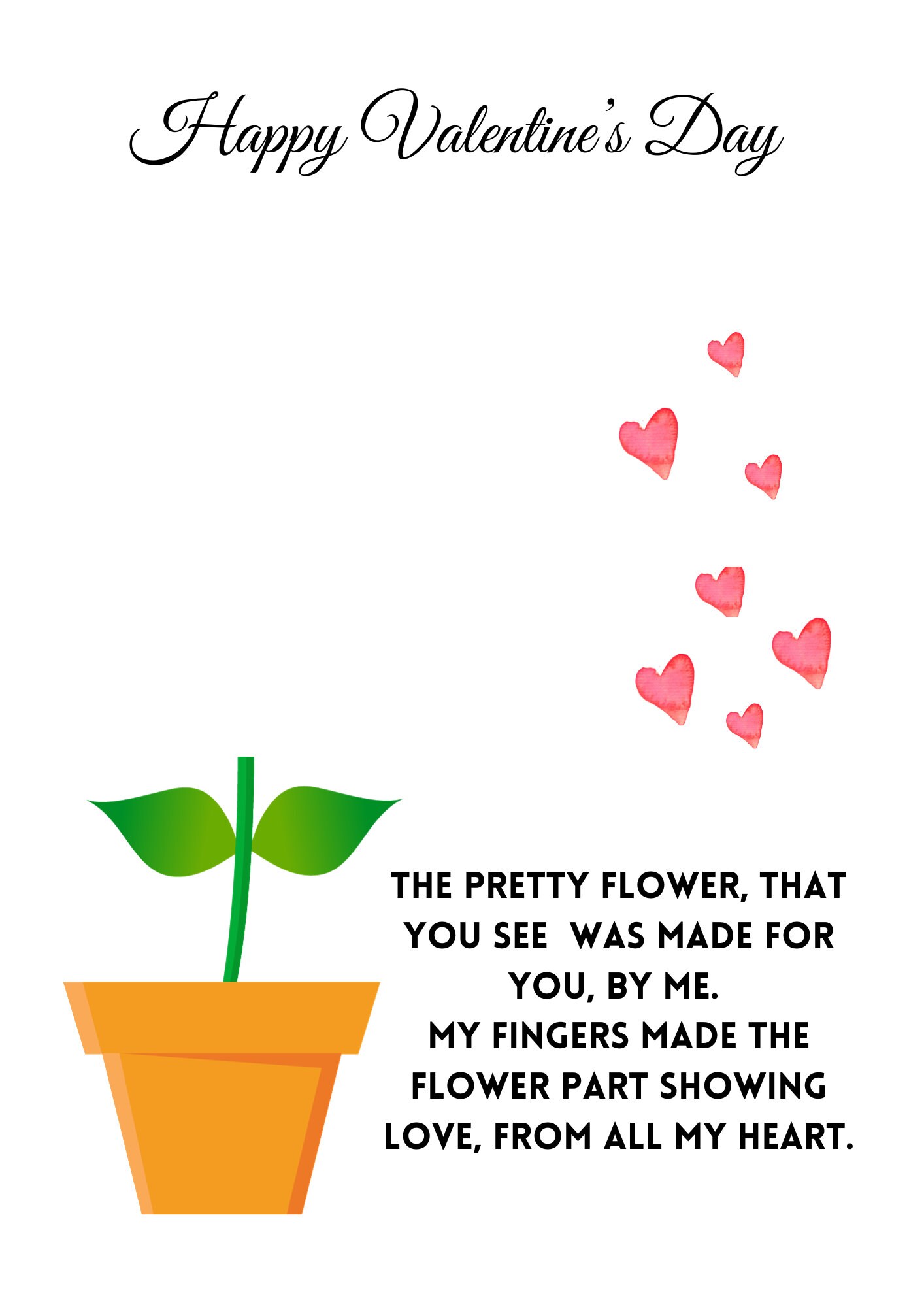 Flower Handprint Craft, Valentine's Day Handprint Art - Etsy