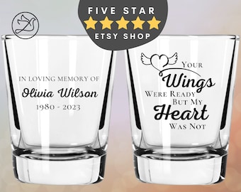 In Loving Memory Shot Glass, Personalized Funeral Shot Glass Favors ...
