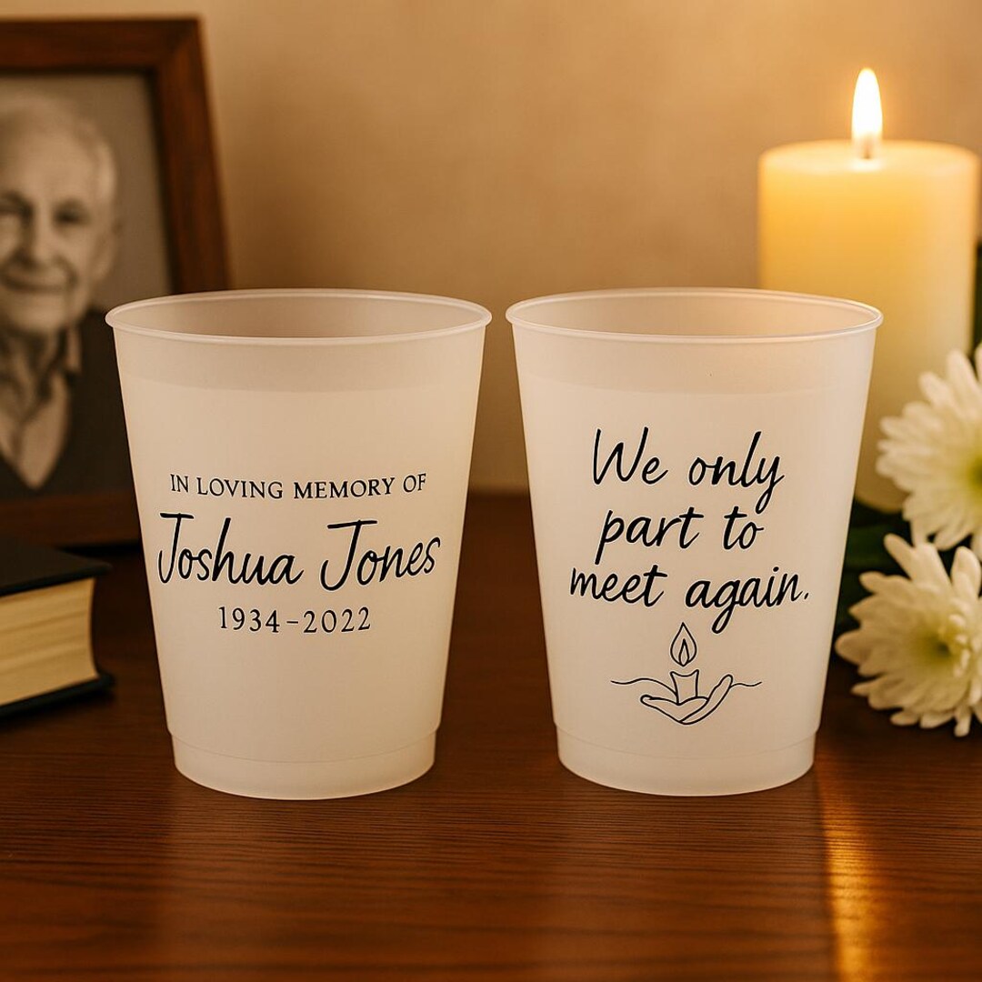 Personalized Memorial Cups, We Only Part to Meet Again, in Loving ...