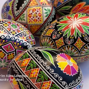 Pysanky Eggs. Chicken Egg Art. Ukrainian Easter Egg Pysanka. Hand ...