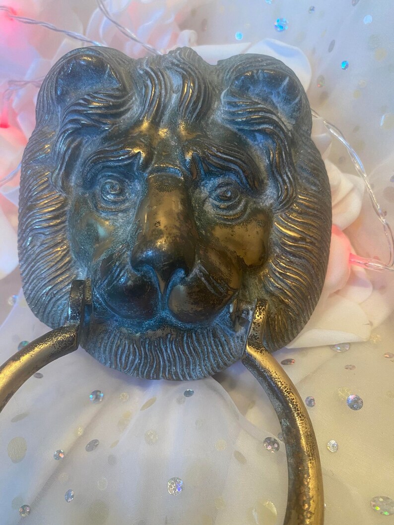 Vintage Lion Head Brass Door Knocker | Etsy
