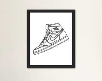 Jordan Sneaker Outline - Etsy