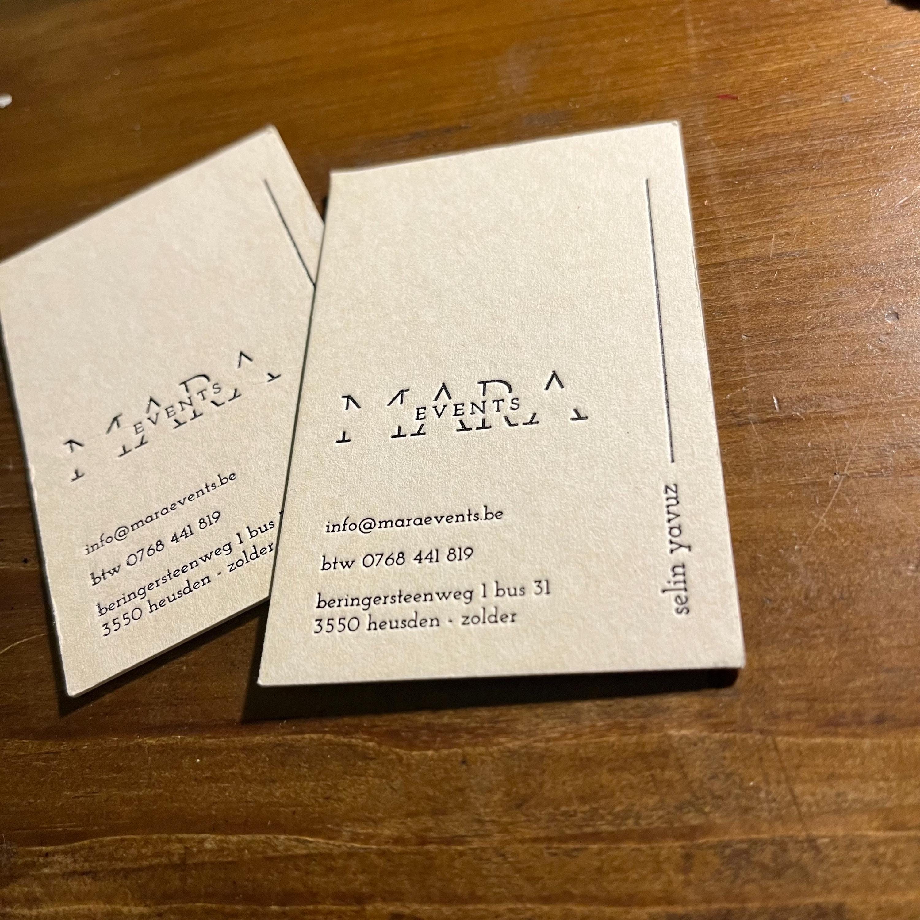 Minimalist Letterpress Business Cards - Modern Custom Personalized ...