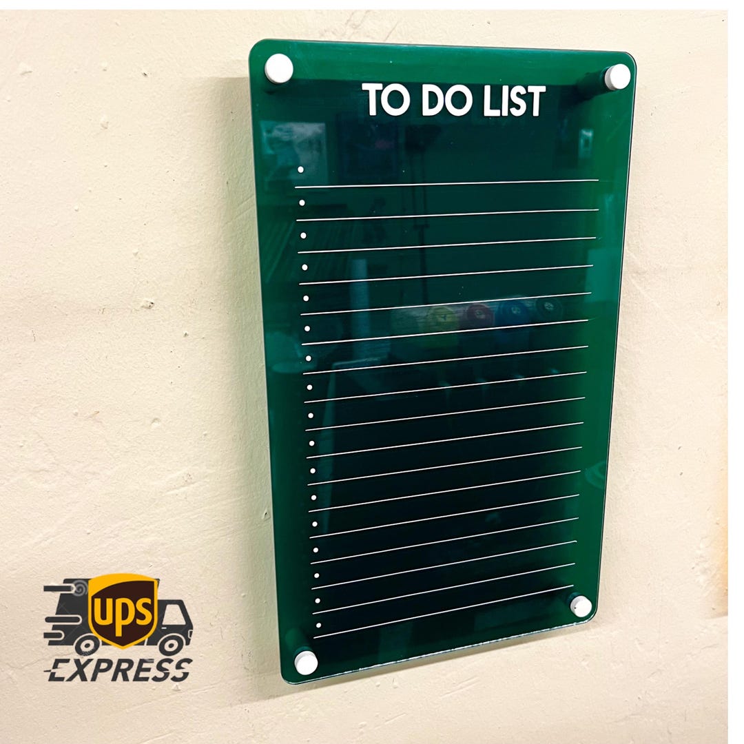 Green Acrylic to Do List Notes Weekly Planner Dry Erase Calendar for ...