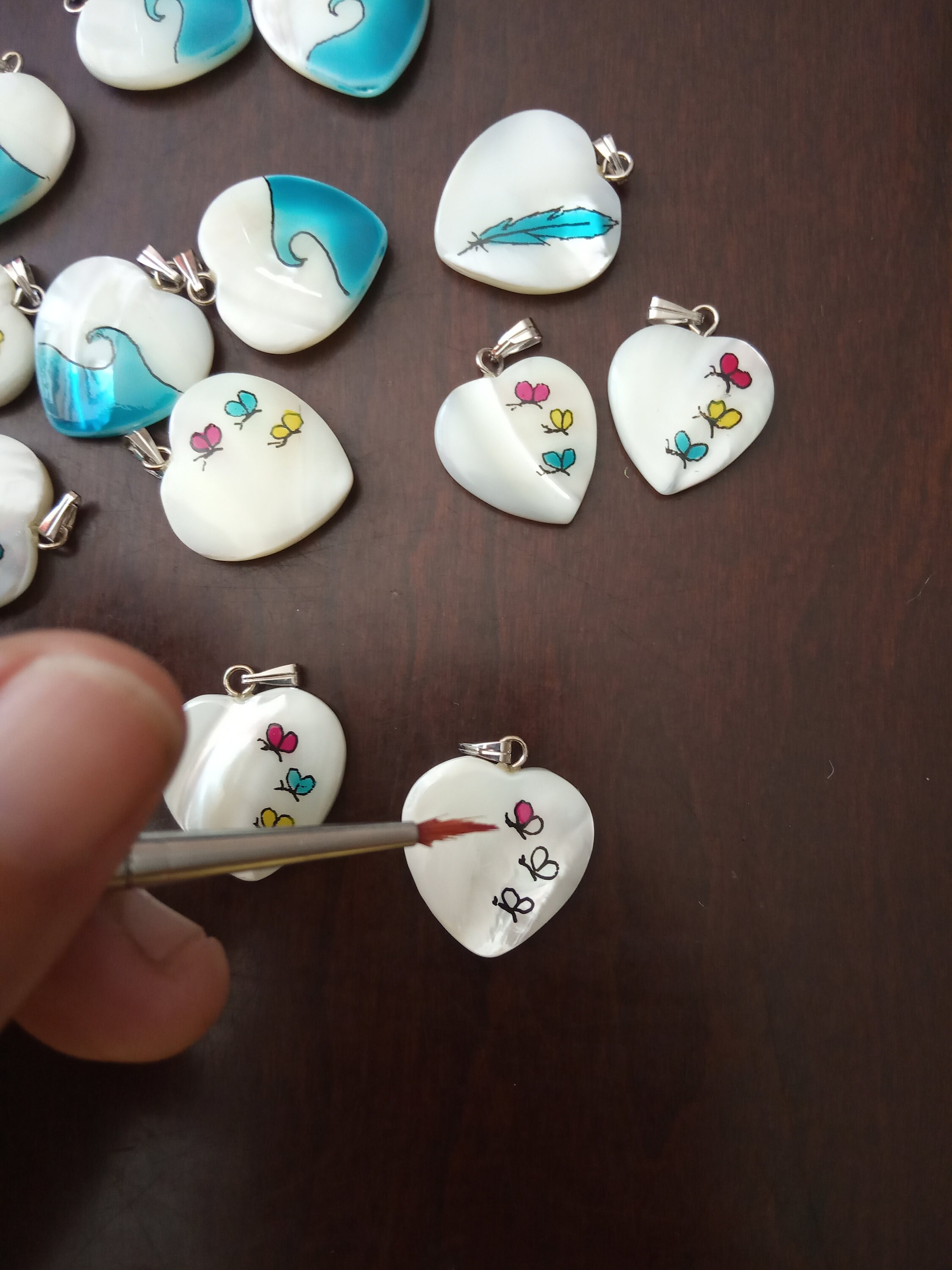 Mother of Pearl Tiger Tooth Shape Necklace/pendant, Personalized With ...