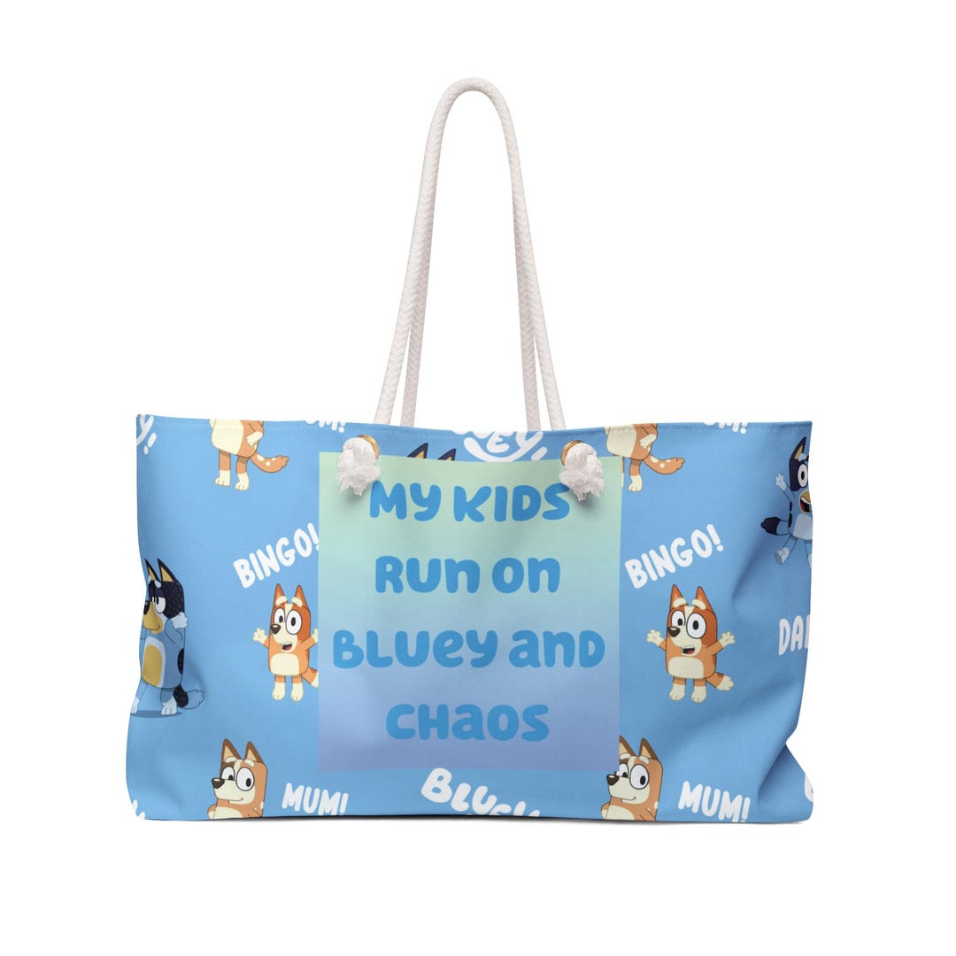 Bluey and Chaos Weekender Bag, Mom Gift, Dad Travel Tote, Kids TV Show ...