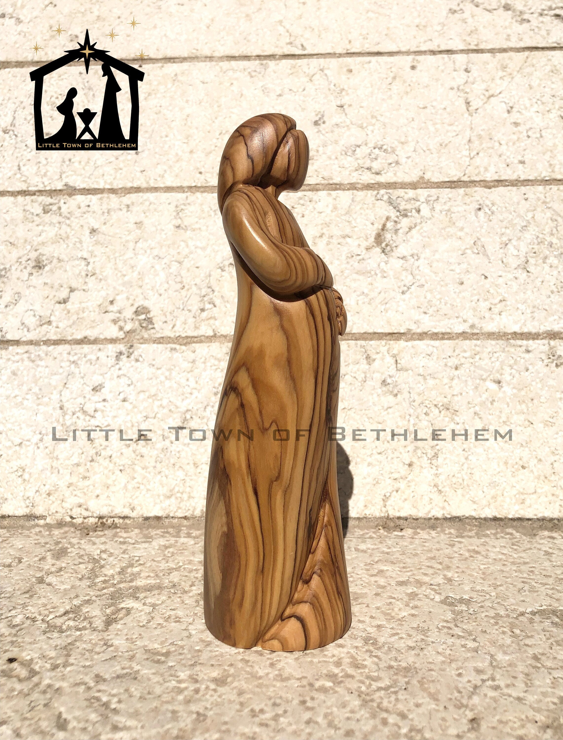 Beautiful Olive Wood Statue for Pregnant Virgin Mary L Our Lady of Hope ...