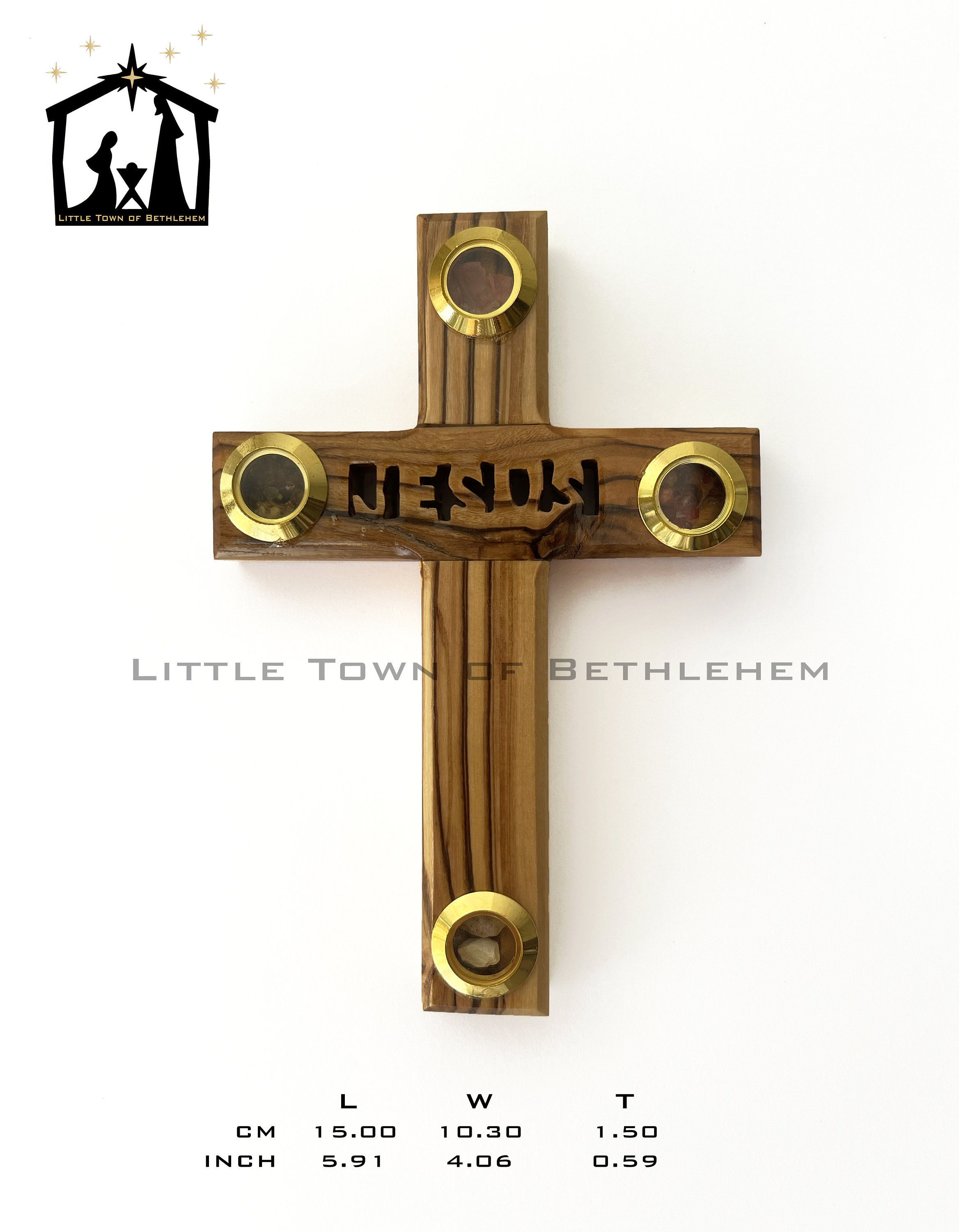 Jesus Holy Land Olive Wood Cross, Cut Out Hanging Wall Cross From ...