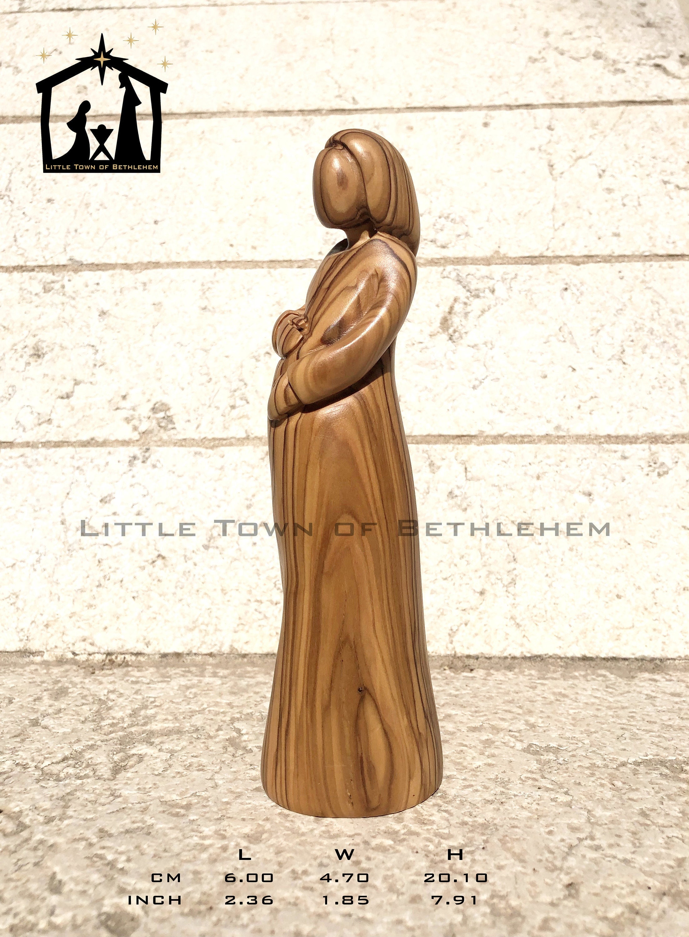 Beautiful Olive Wood Statue for Pregnant Virgin Mary L Our Lady of Hope ...