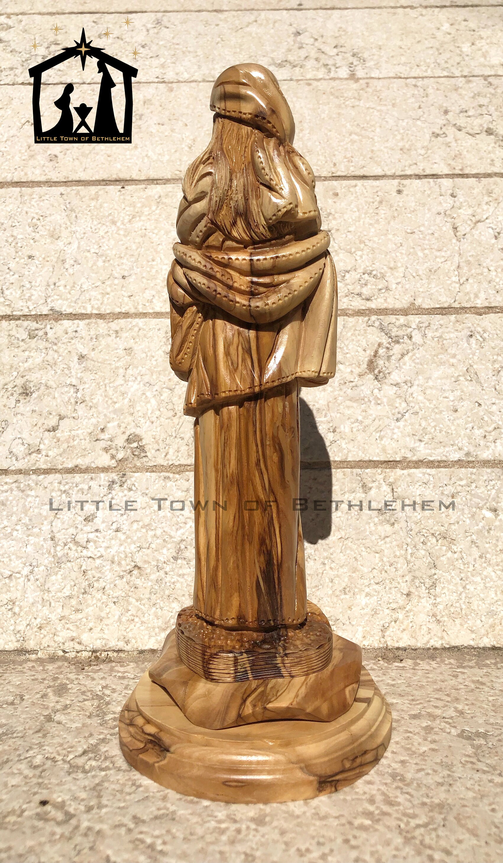 Beautiful Carved & Detailed Olive Wood Statue for Pregnant Virgin Mary ...