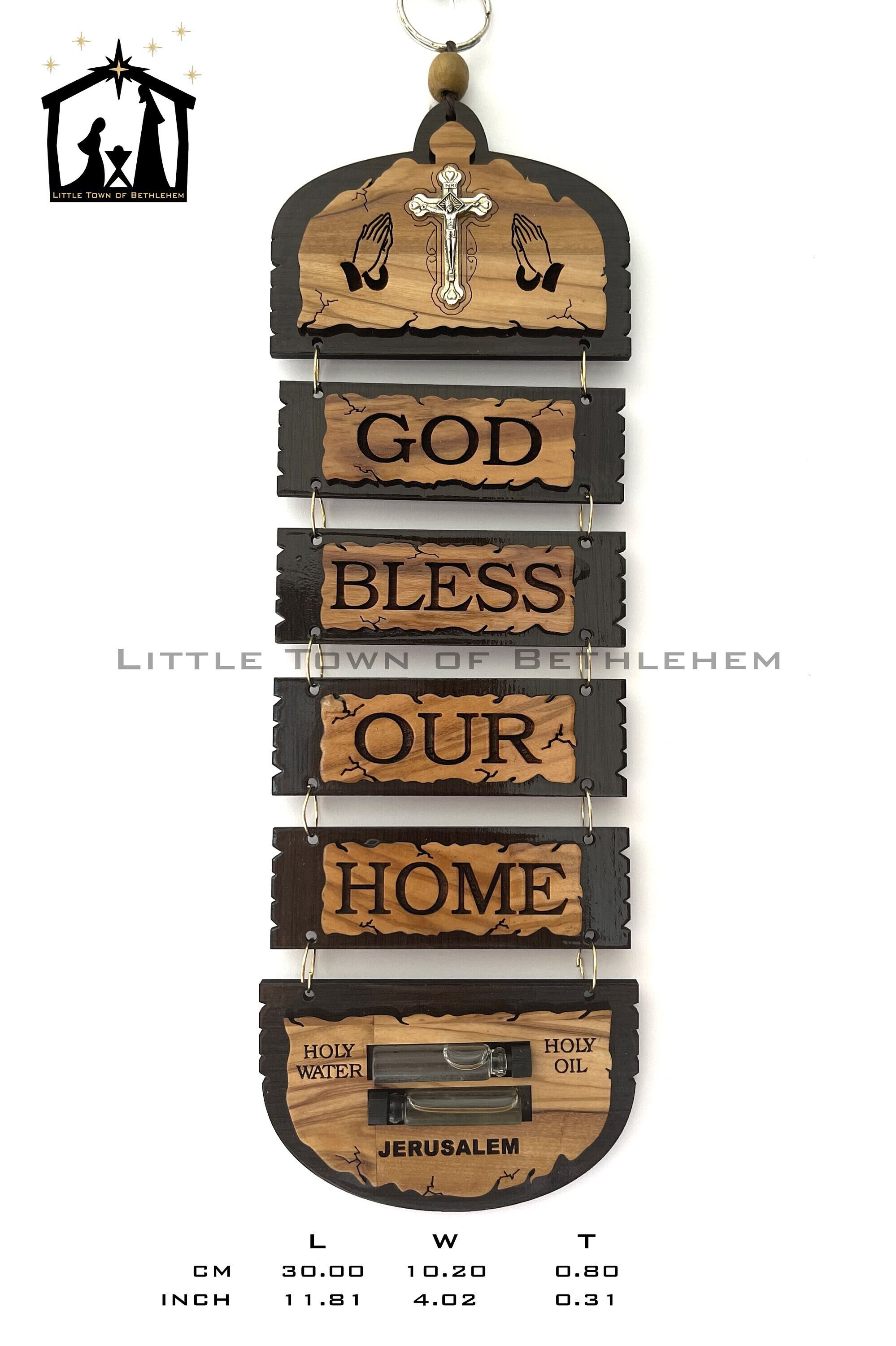 Cross Blessing Plaque | Wall Hanging | God Bless Our Home| With Holy ...