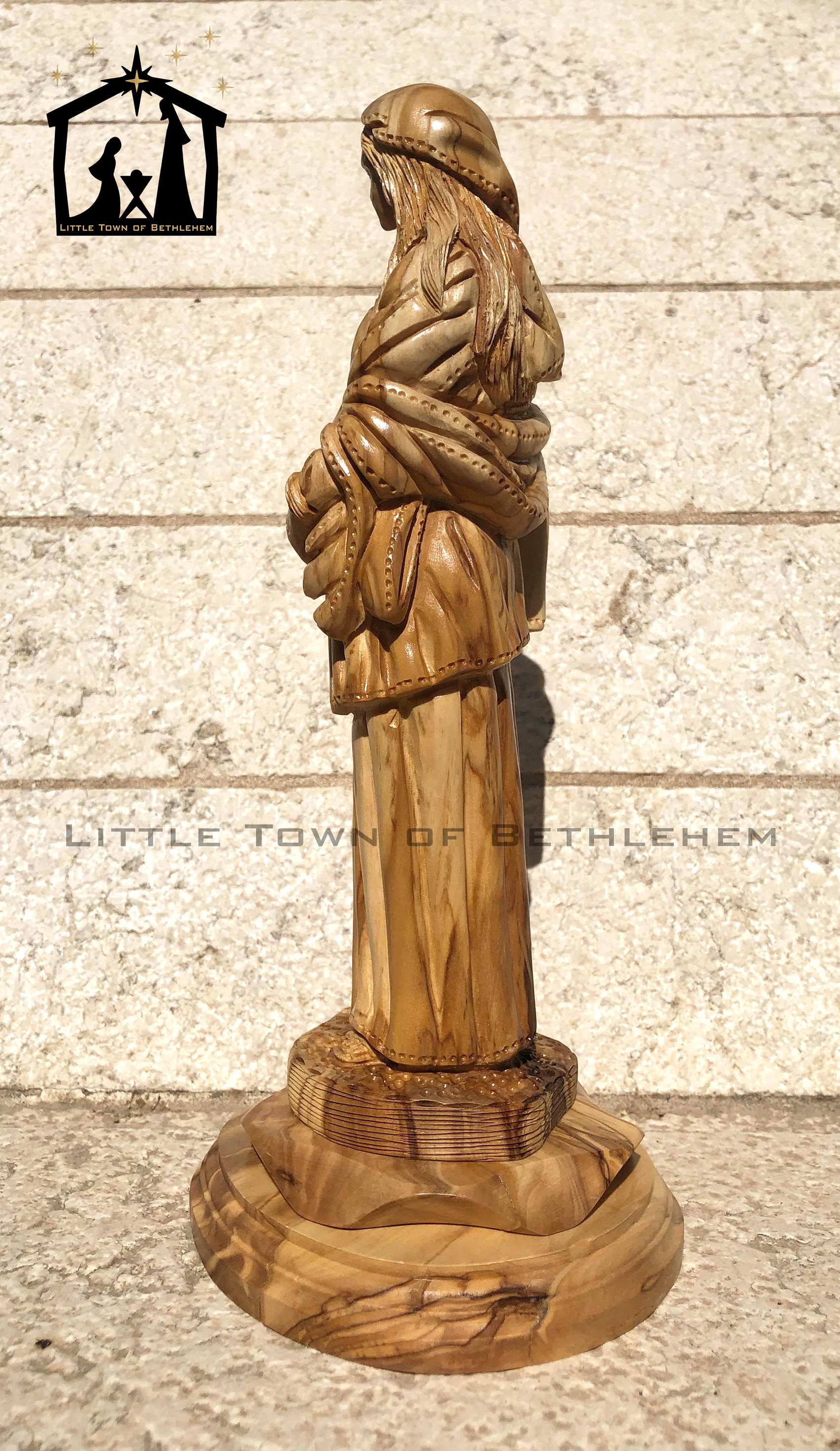 Beautiful Carved & Detailed Olive Wood Statue for Pregnant Virgin Mary ...