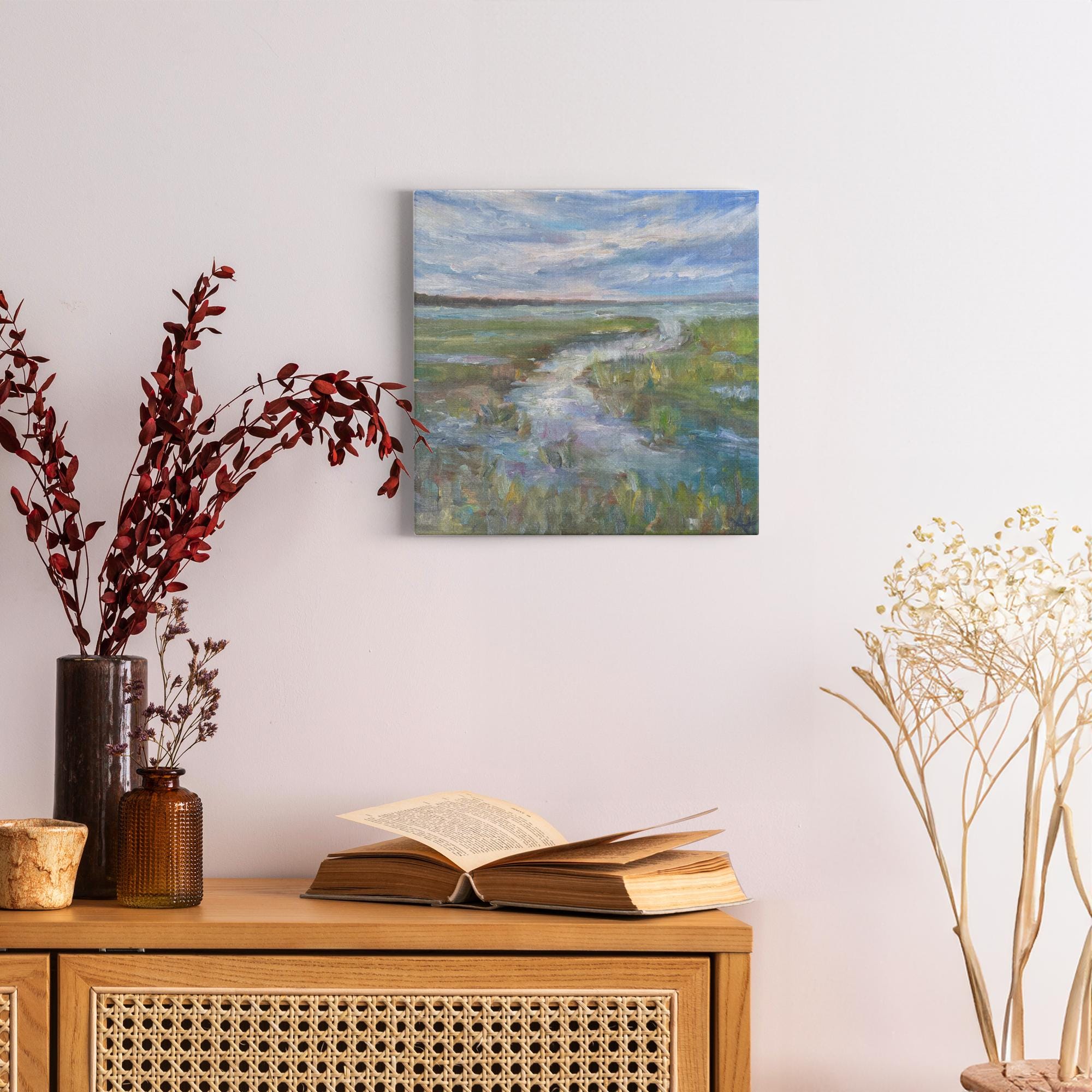 Lowcountry Summer Marsh Oil Painting | Landscape Painting of Marsh ...