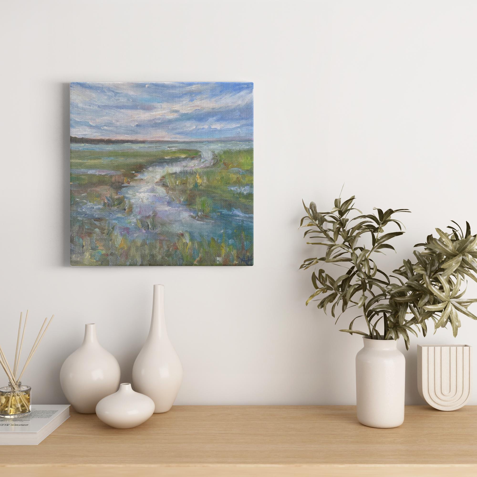 Lowcountry Summer Marsh Oil Painting | Landscape Painting of Marsh ...