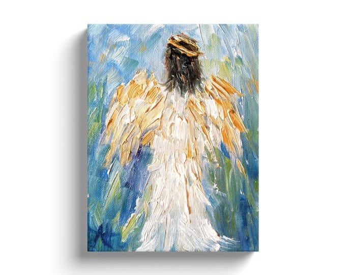 Angel of Faith Oil Painting | Canvas Wrapped Print or Acrylic Framed ...