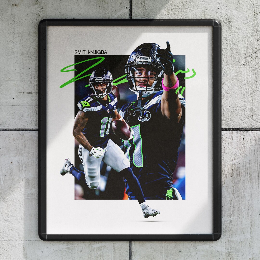 Jaxon Smith-njigba Seattle Seahawks Football Poster, Sports Wall Decor ...