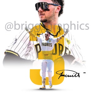 Jackson Merrill “3” San Diego Padres Baseball Poster/wall Decor/print ...