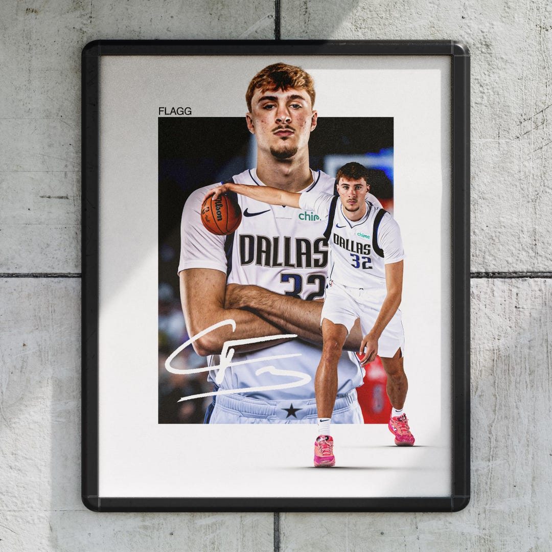 Cooper Flagg Dallas Mavericks Basketball Poster, Sports Wall Decor ...