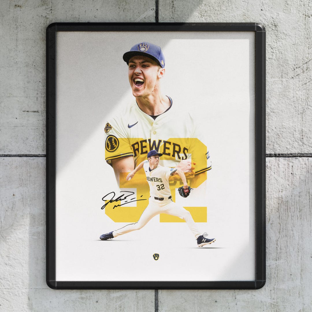 Jacob Misiorowski “32” Milwaukee Brewers Baseball Poster/wall Decor ...