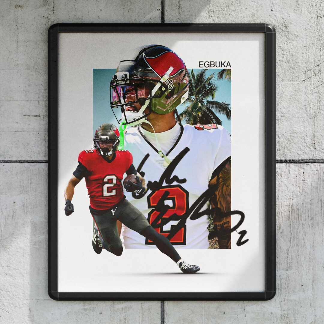 Emeka Egbuka Tampa Bay Buccaneers Football Poster, Sports Wall Decor ...