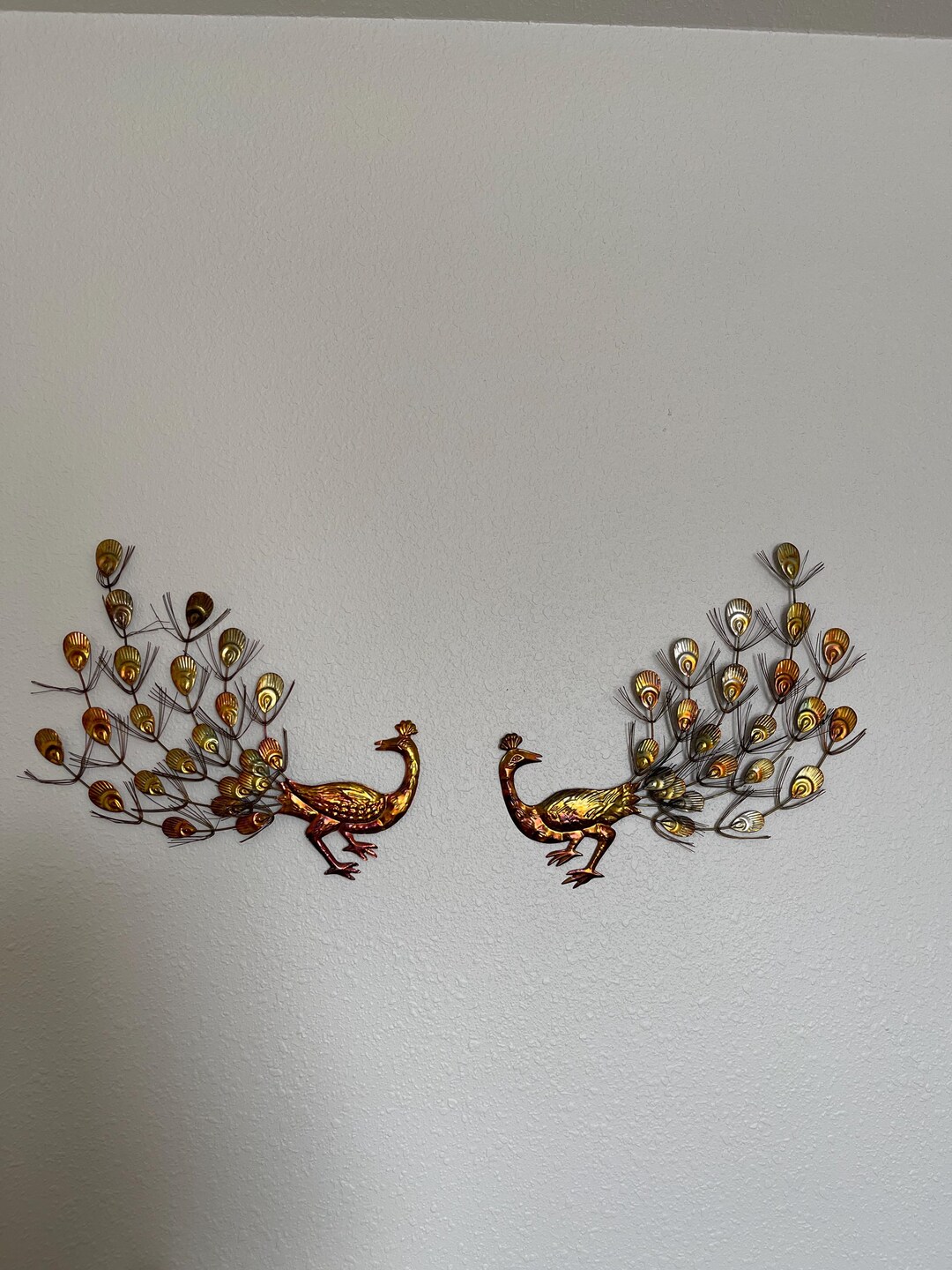 Vintage Copper Toned Metal Wire Peacocks Wall Decor - Etsy